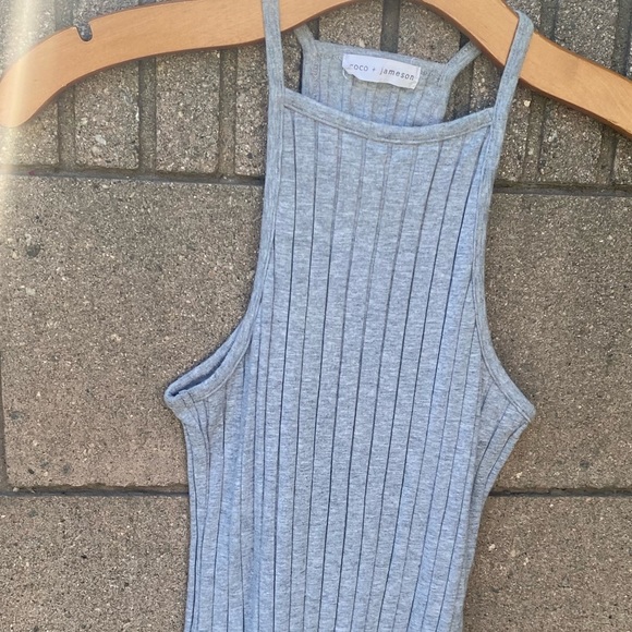 Tops | Grey Ribbed Tank | Poshmark